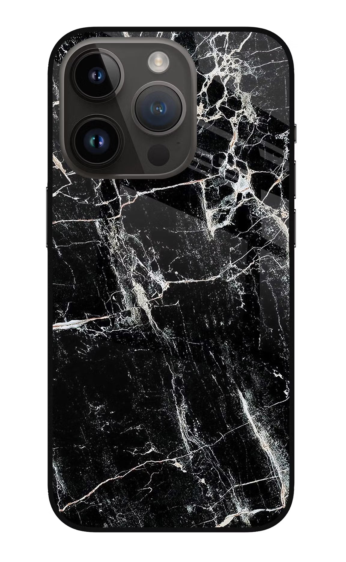 Buy Now Black Marble Texture Glass Case for iPhone 14 Pro Online | Casekaro