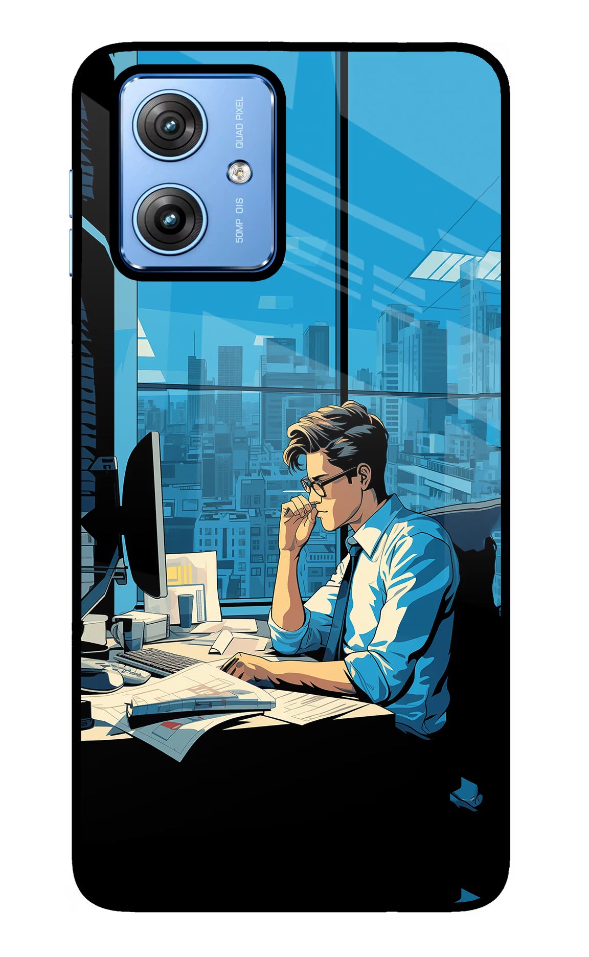 Buy Now Focused Hustler (AI Generated) Glass Case for Moto G64 5G ...