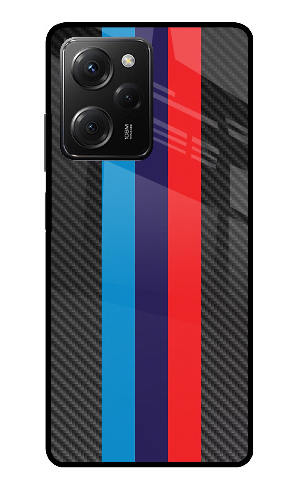 Buy Now BMW Stripes Pattern Glass Case for Poco X5 Pro 5G Online | Casekaro